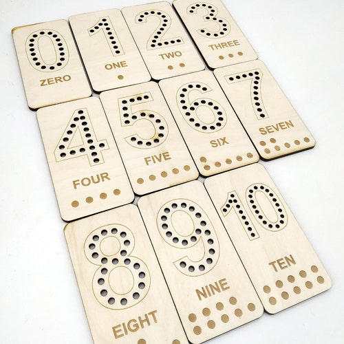 Wooden Numbers Math Educational Lacing Toy Montessori - Etsy