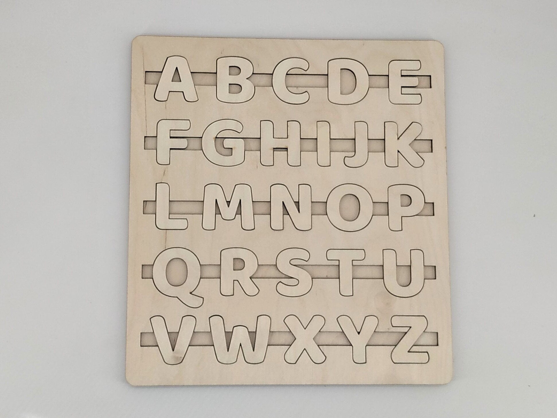 Wooden Alphabet Puzzle Montessori Toy for Kid Educational - Etsy