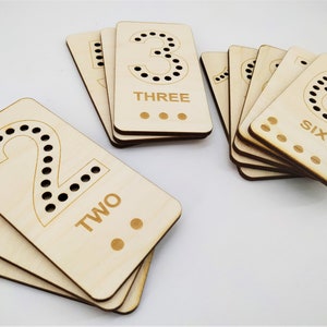 Wooden Numbers Math Educational Lacing Toy, Montessori Counting ...