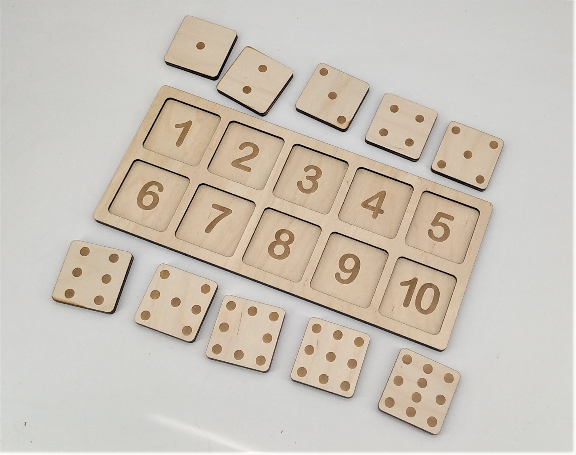 Wooden Math Board Number Puzzle Montessori Toddler Learning - Etsy