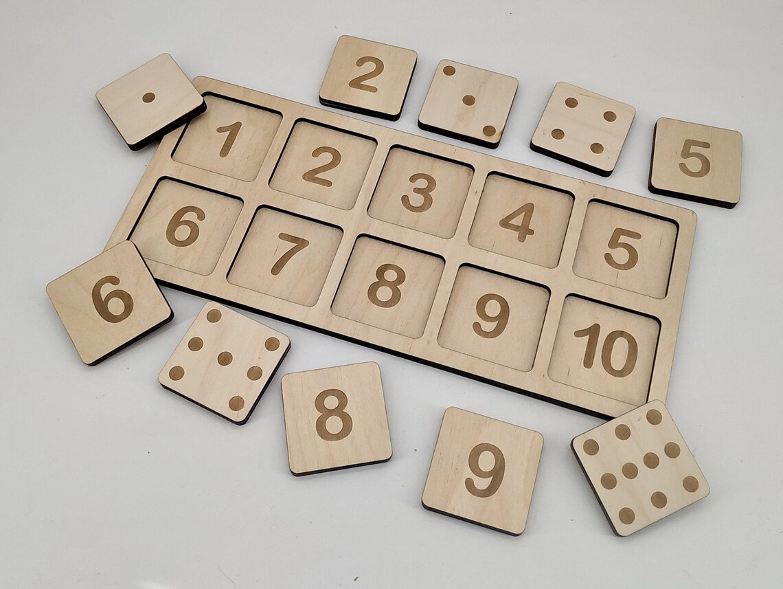 Wooden Math Board Number Puzzle Montessori Toddler Learning - Etsy