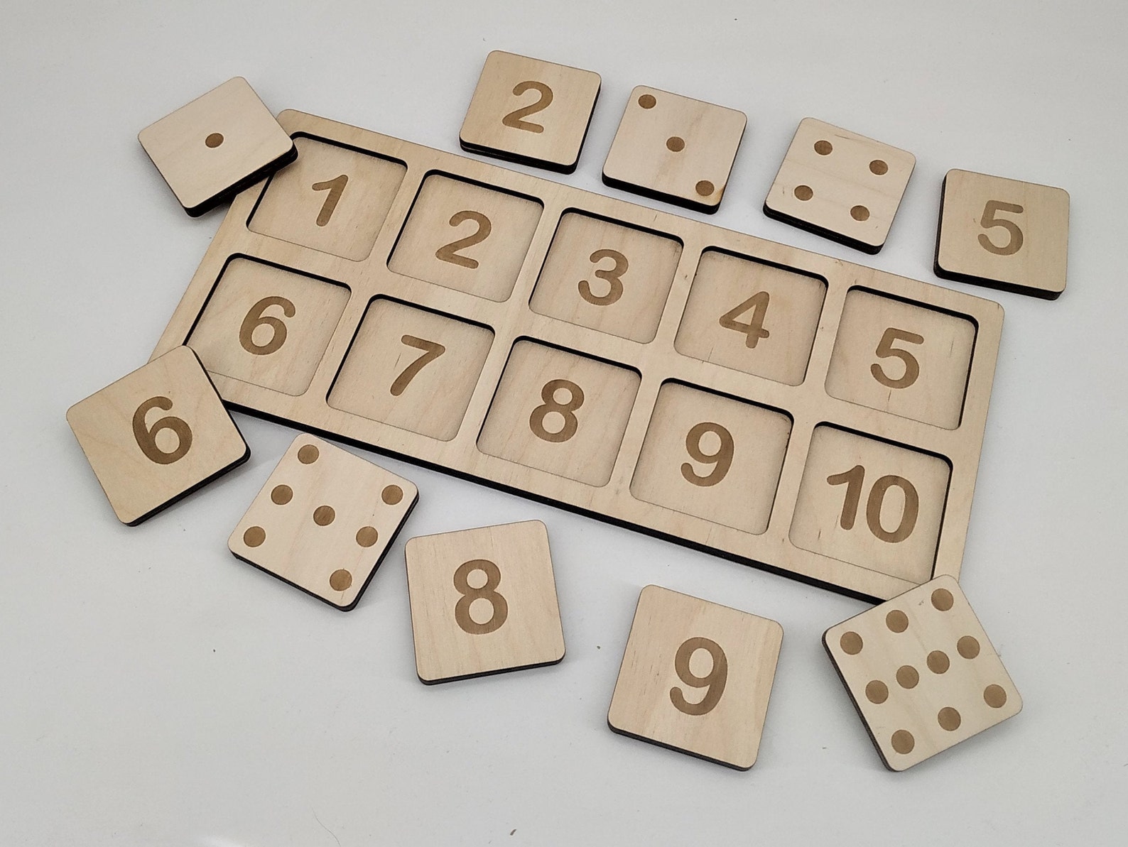 Wooden Math Board Number Puzzle Montessori Toddler Learning - Etsy
