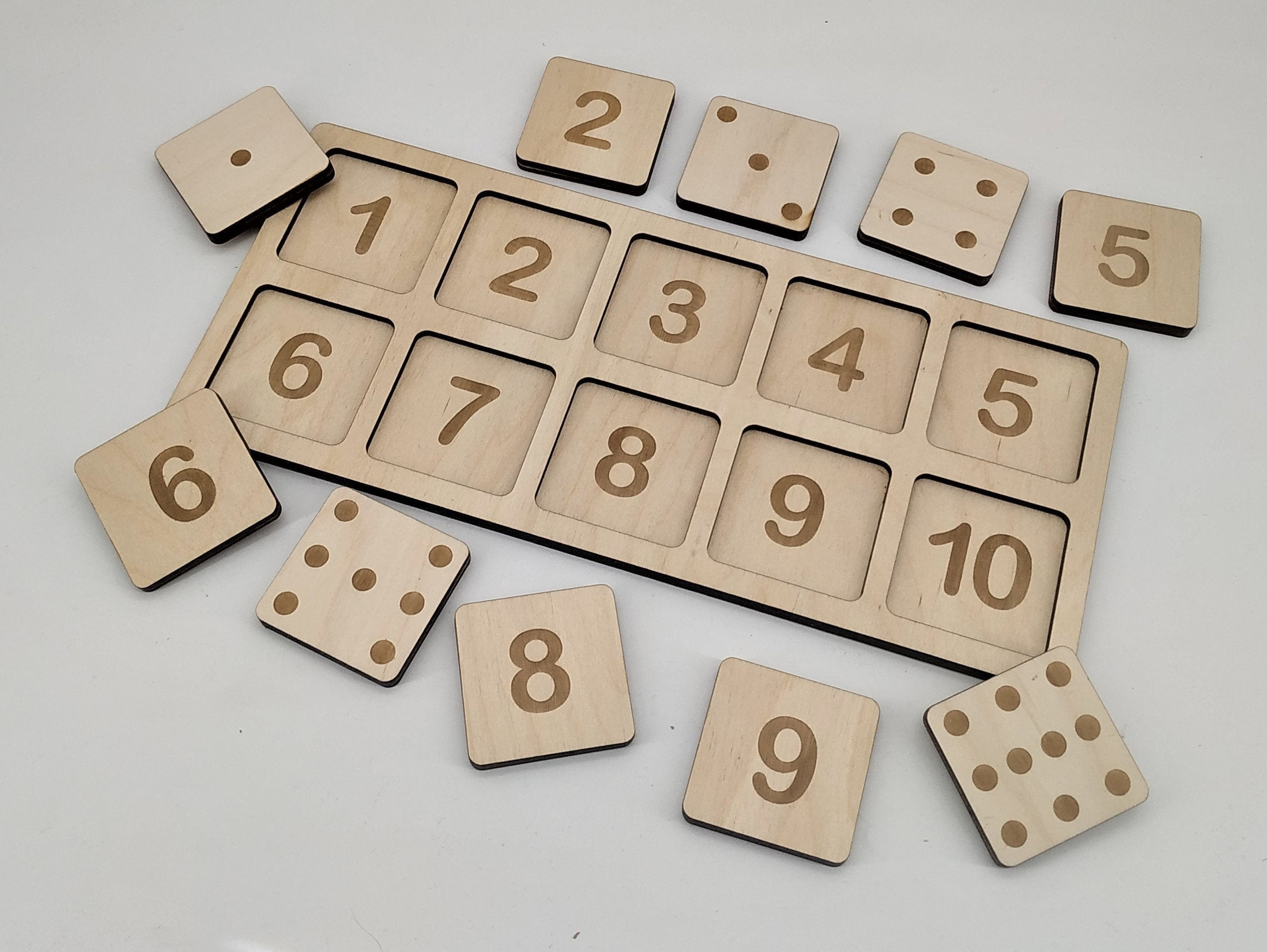 Wooden Math Board Number Puzzle Montessori Toddler Learning - Etsy