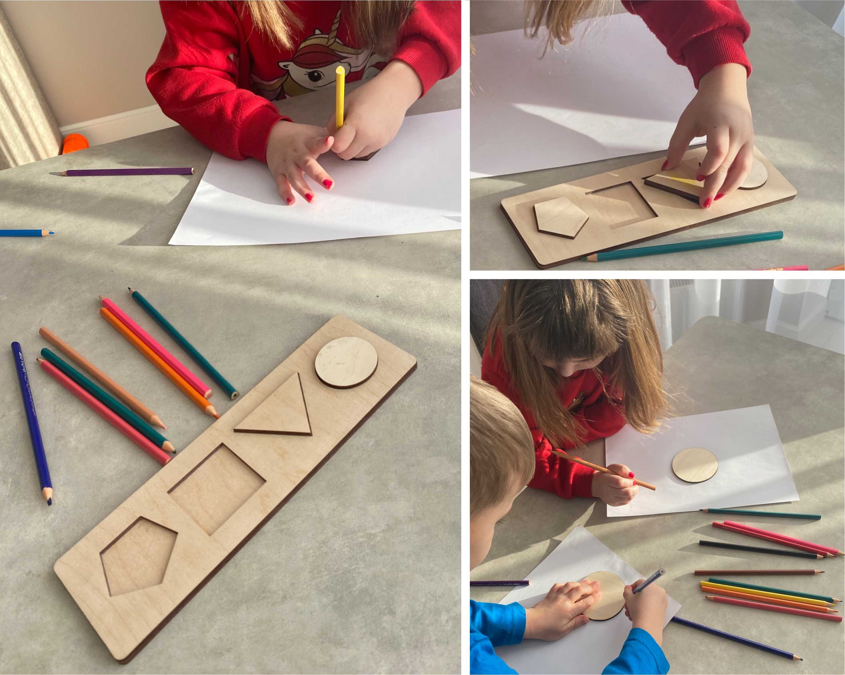 Wooden Shape Puzzle Montessori Toy for Kids, Educational Toddlers Toys ...