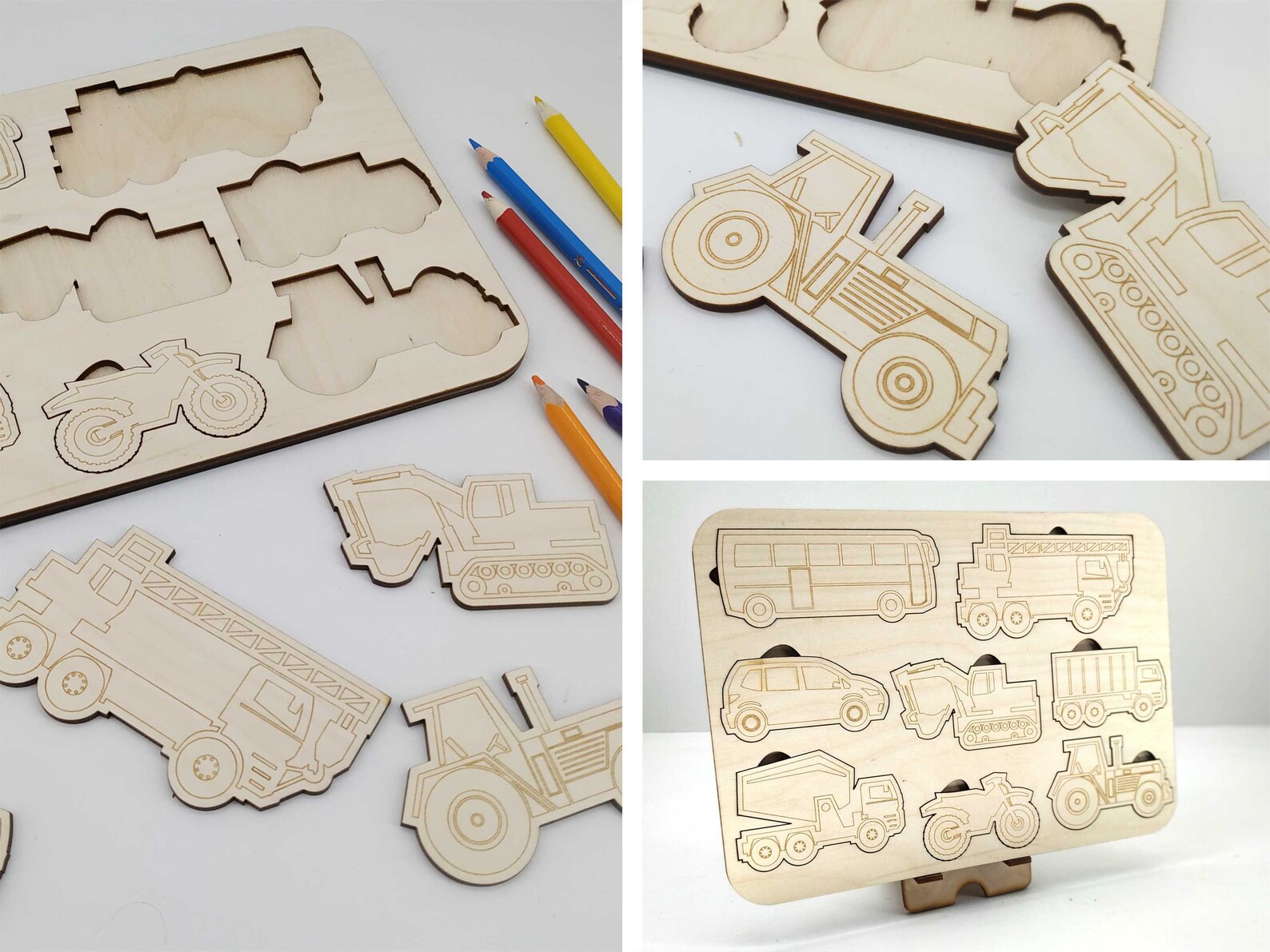 Wooden Transport Puzzle, Educational Shape Puzzle Montessori Toy ...