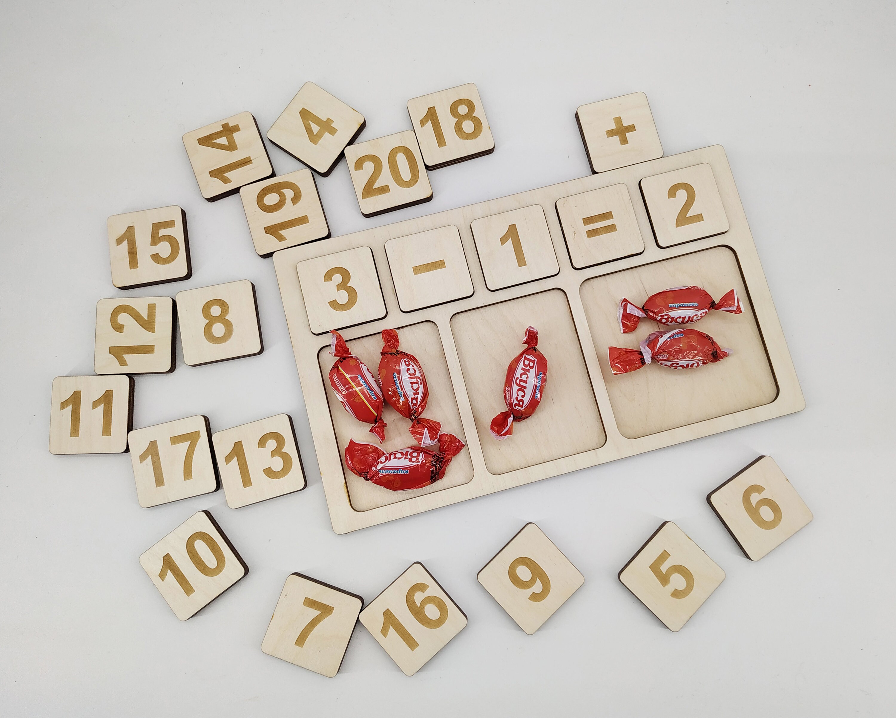 Wooden Math Board Montessori Math Counting Tray Number - Etsy