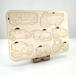 Wooden Transport Puzzle, Educational Shape Puzzle Montessori Toy ...