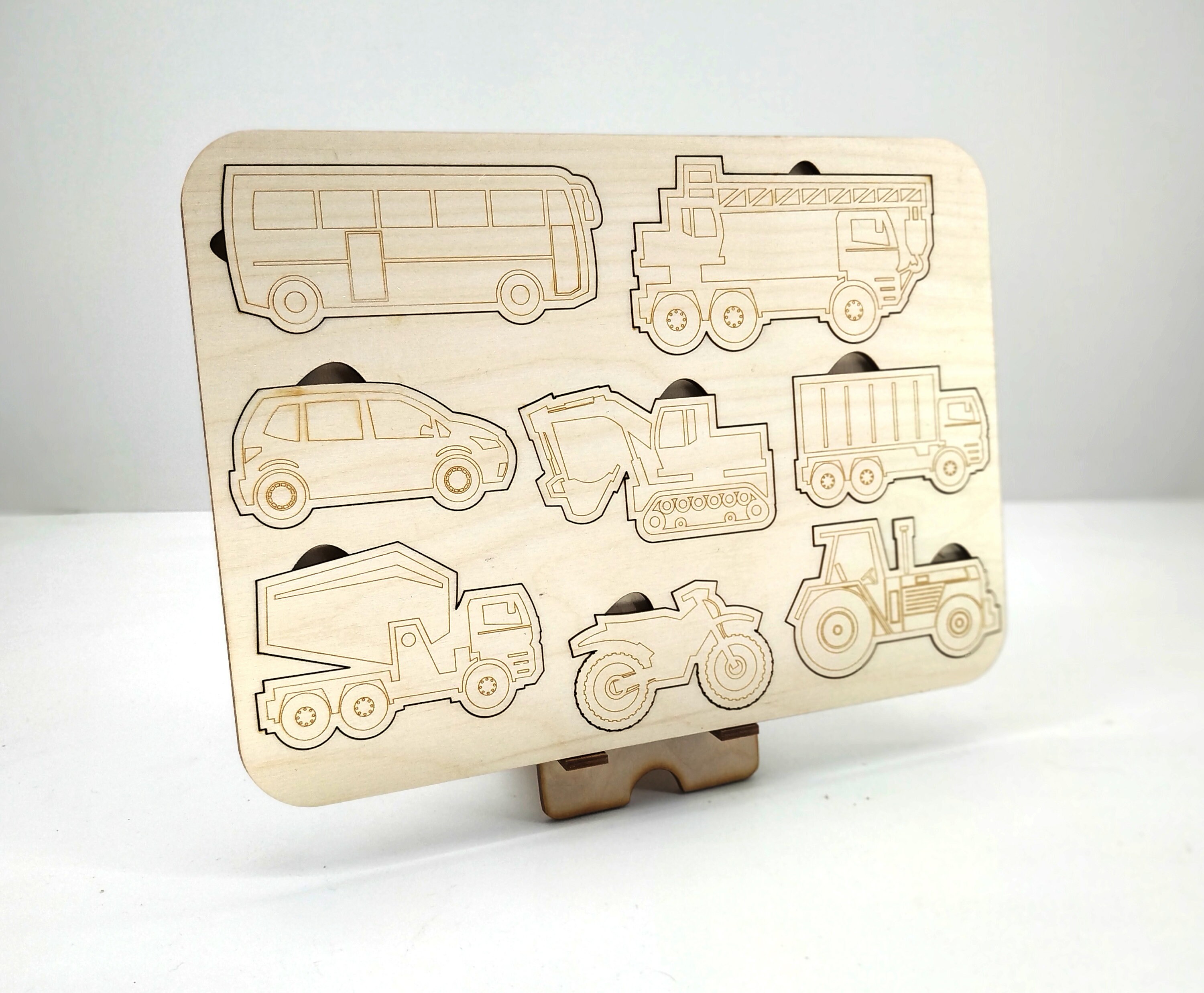Wooden Transport Puzzle Educational Shape Puzzle Montessori - Etsy
