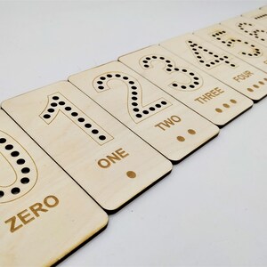 Wooden Numbers Math Educational Lacing Toy, Montessori Counting ...