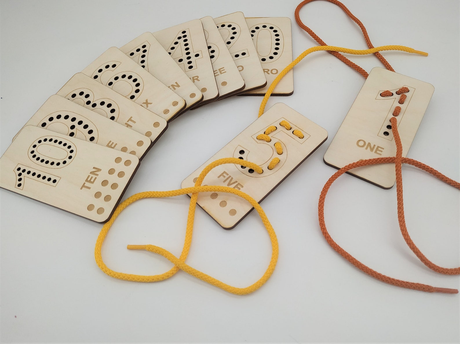 Wooden Numbers Math Educational Lacing Toy Montessori - Etsy