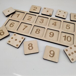 Wooden Math Board, Number Puzzle Montessori Toddler Learning Activity ...