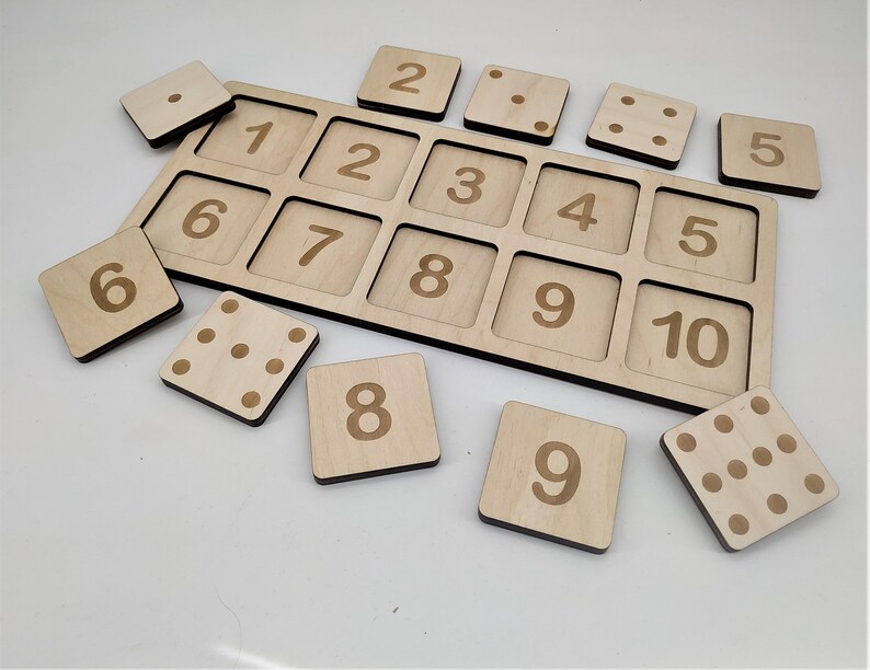 Wooden Math Board Number Puzzle Montessori Toddler Learning - Etsy