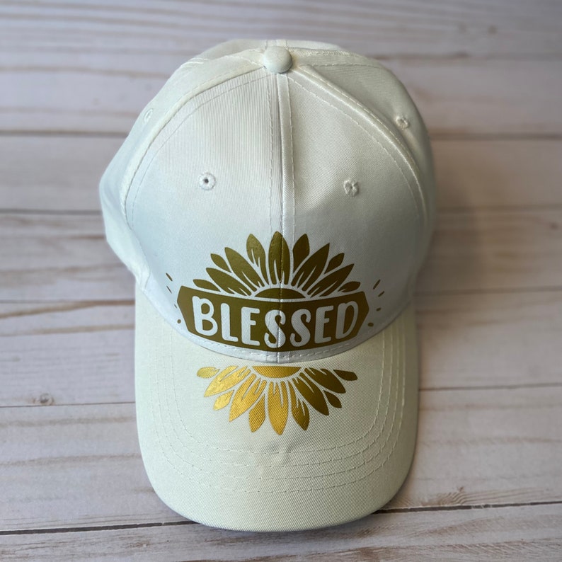 Blessed Baseball Cap, Cute Christian Hat, Gold Christian Cap, Christian ...