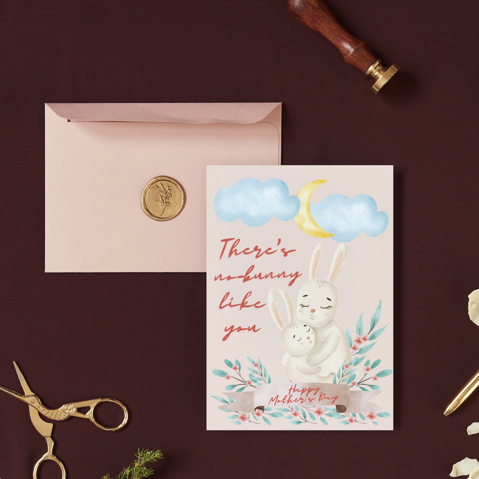 Mother’s Day Printable Card, Printable Funny Bunny Card for Mom, Mother ...