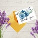 Floral Thank You Card, Printable Blue Floral Thank You Note, 5x7in ...