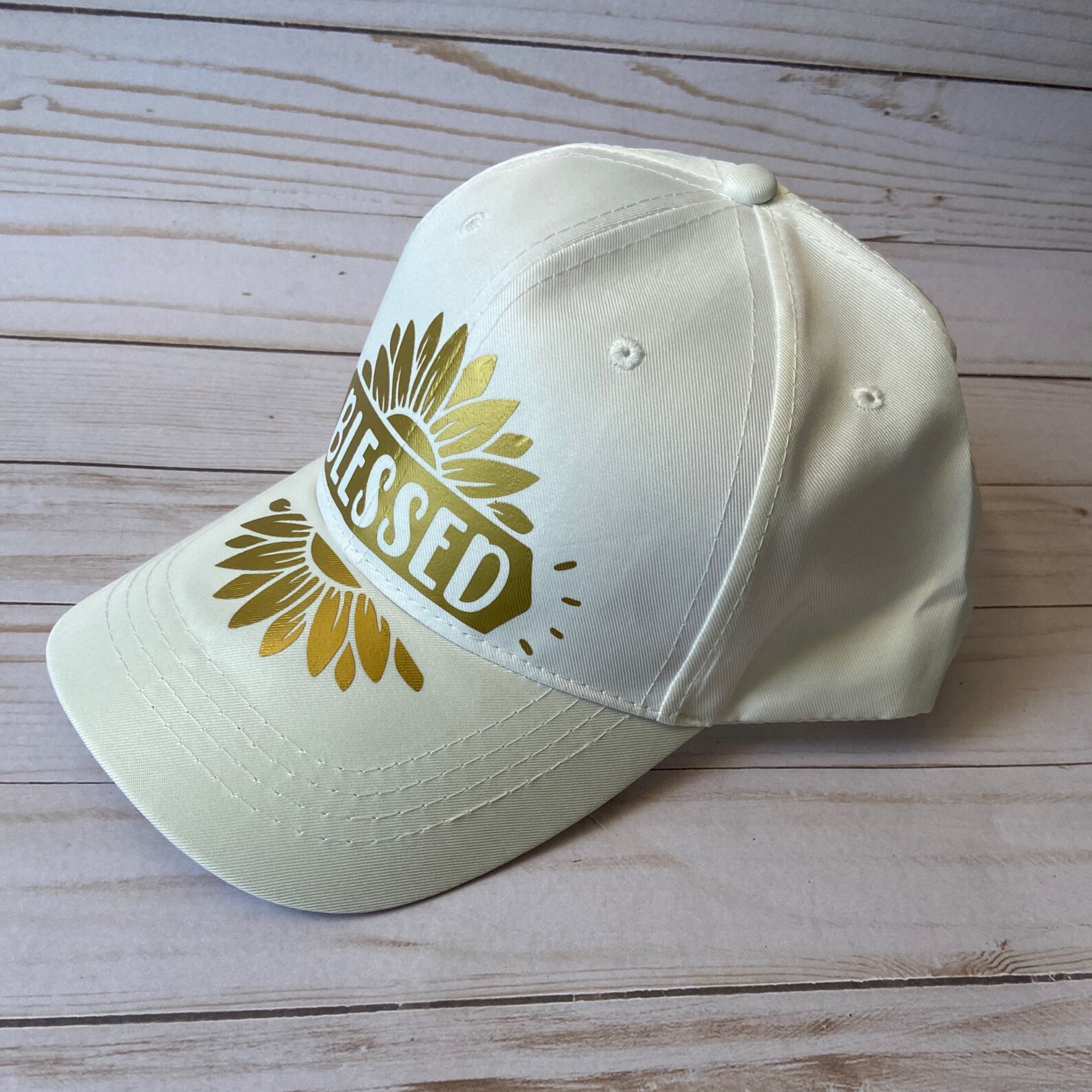 Blessed Baseball Cap, Cute Christian Hat, Gold Christian Cap, Christian ...
