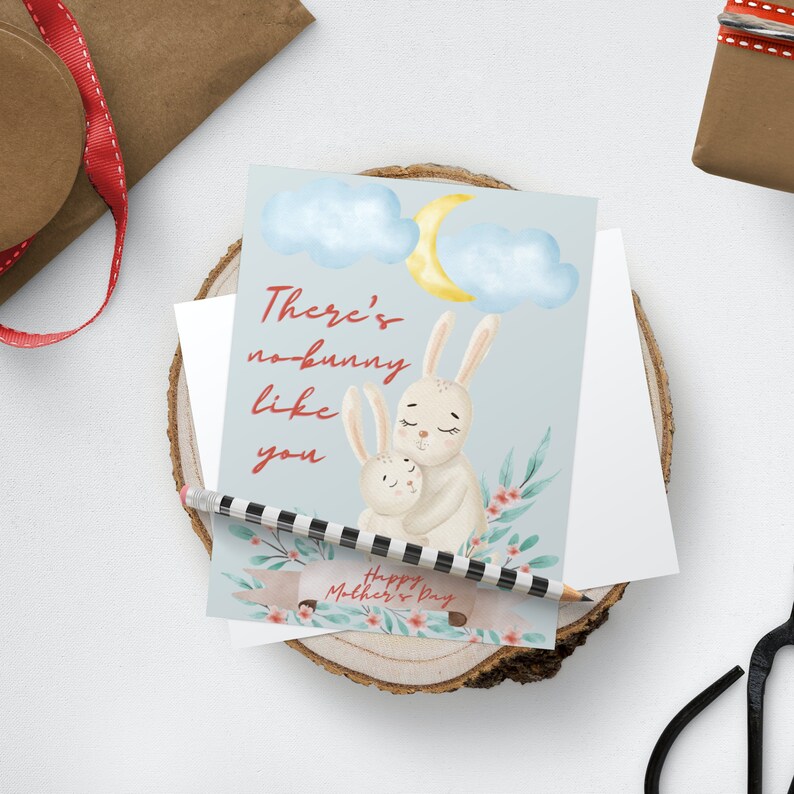 Mother’s Day Printable Card, Printable Funny Bunny Card for Mom, Mother ...