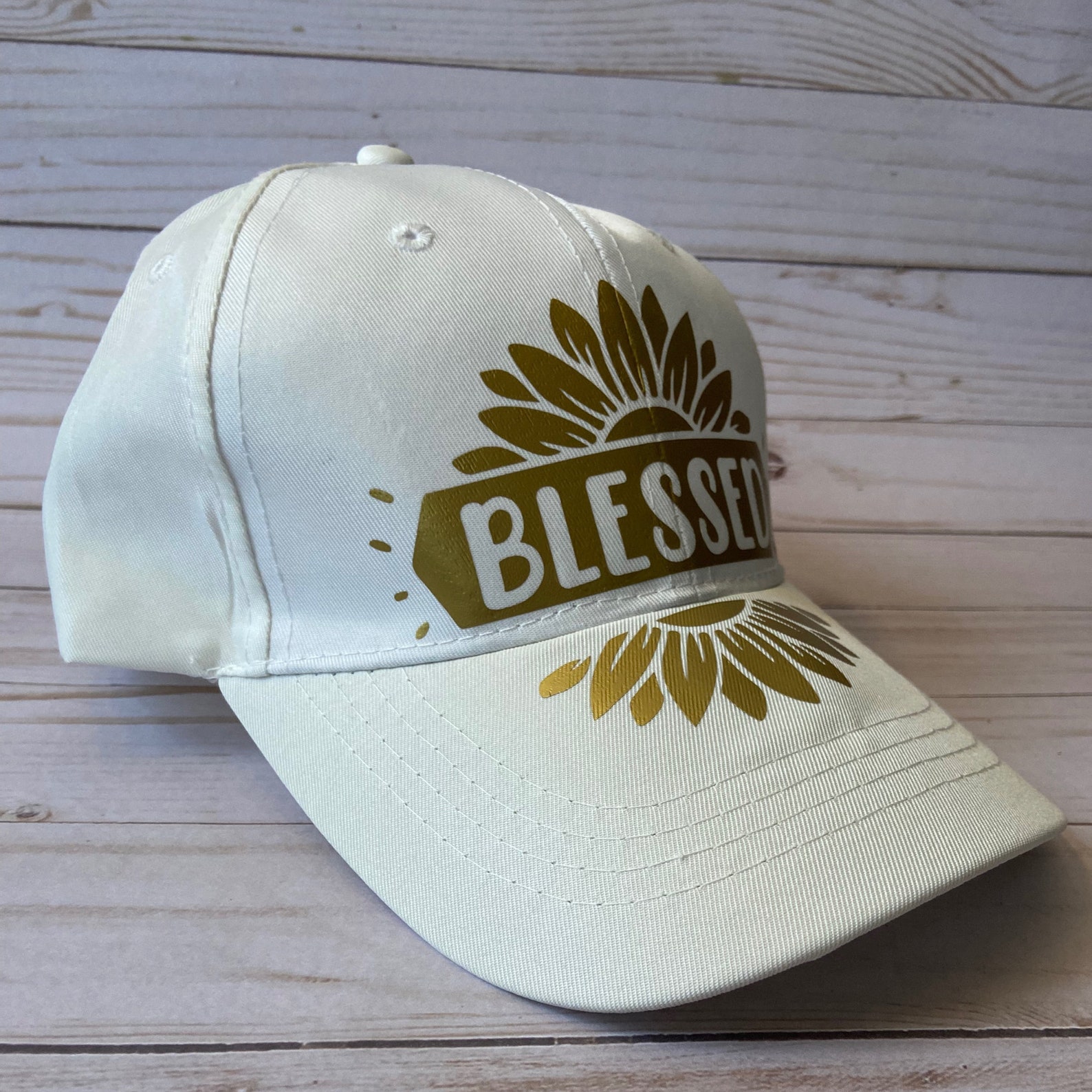 Blessed Baseball Cap, Cute Christian Hat, Gold Christian Cap, Christian ...