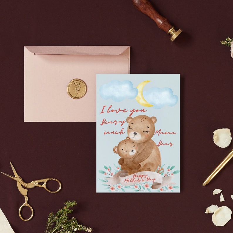 Mother’s Day Printable Card, Printable Mama Bear Card for Mom, Mother’s ...