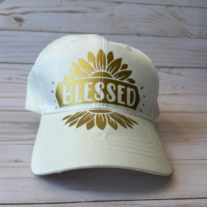 Blessed Baseball Cap, Cute Christian Hat, Gold Christian Cap, Christian ...
