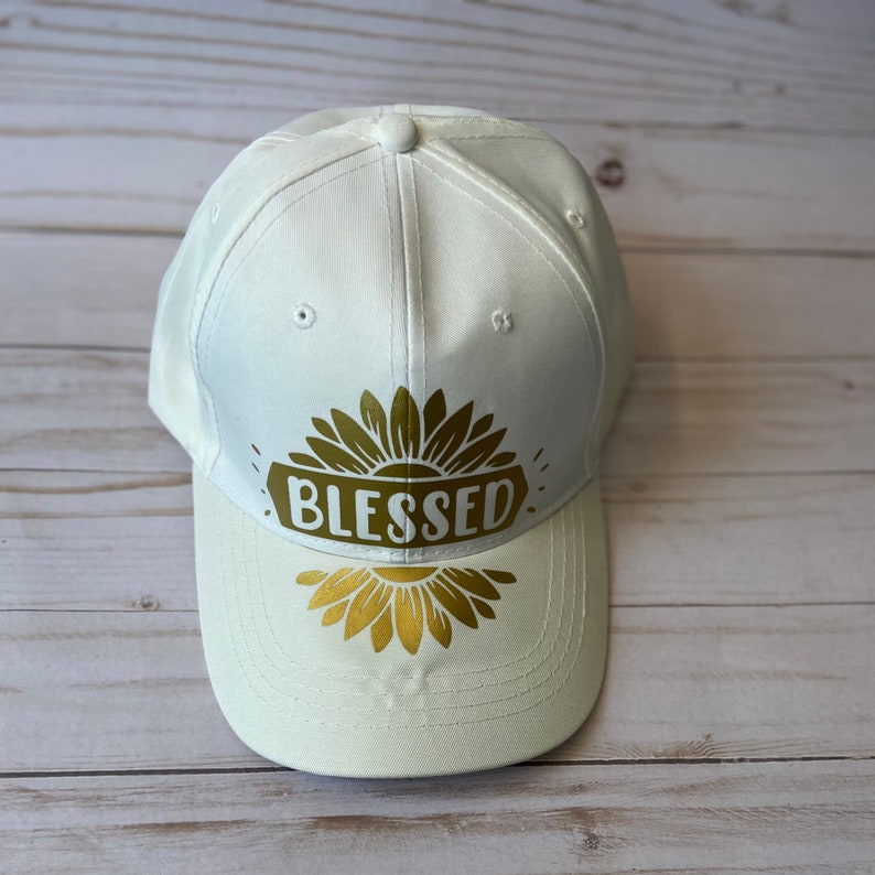 Blessed Baseball Cap, Cute Christian Hat, Gold Christian Cap, Christian ...