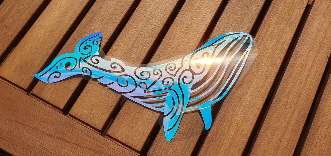 Whale Vinyl Sticker Holographic Black or Color for Car Whale Car ...