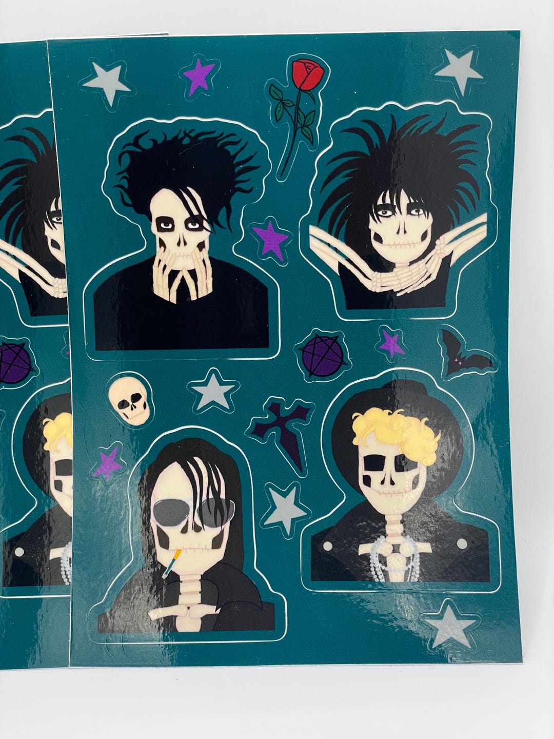 Goth Skeleton Sticker Sheet – 5x7 Vinyl Stickers of Robert Smith ...