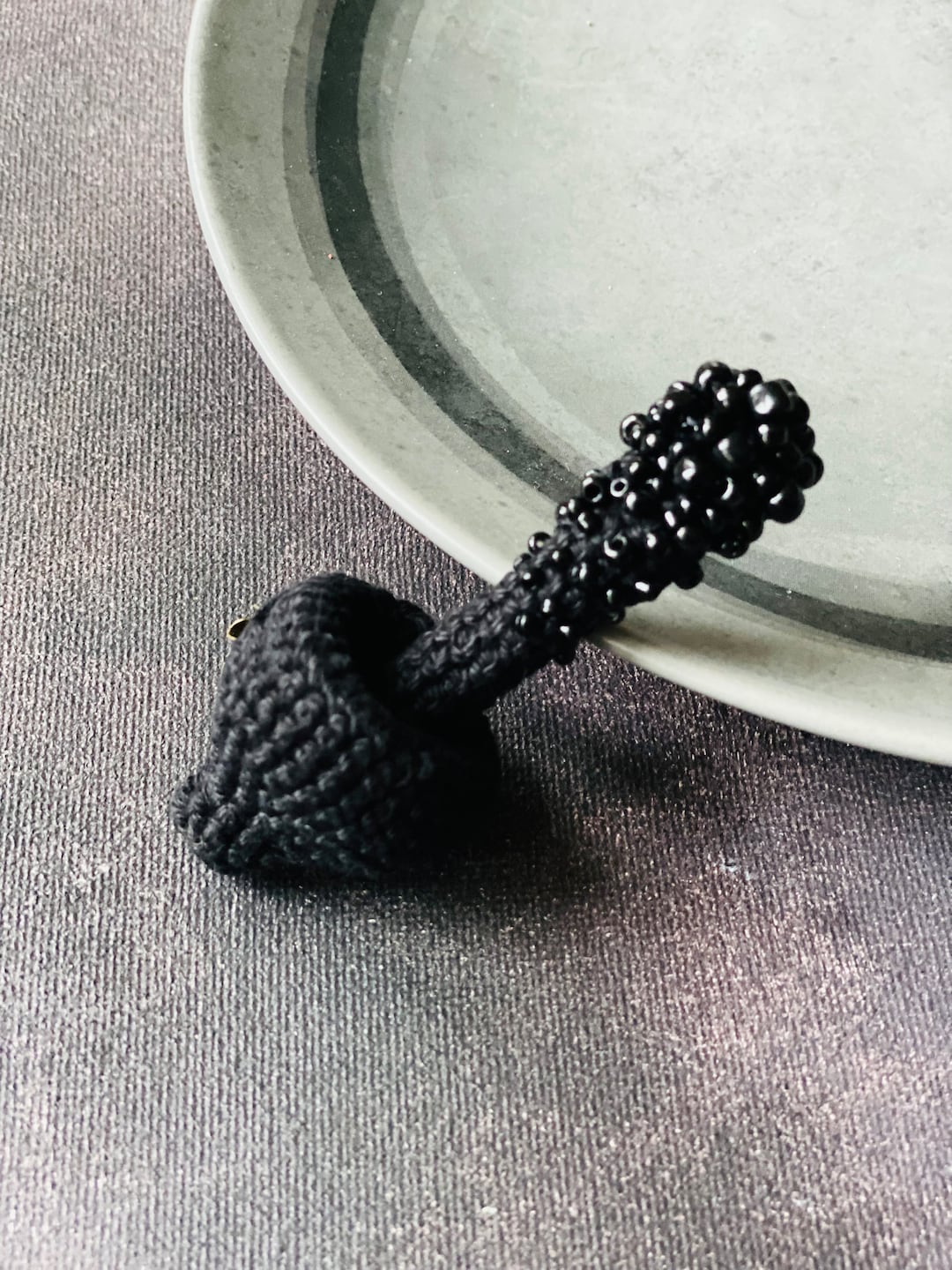 Black Mushroom Pin Crochet Toadstool Brooch - Etsy