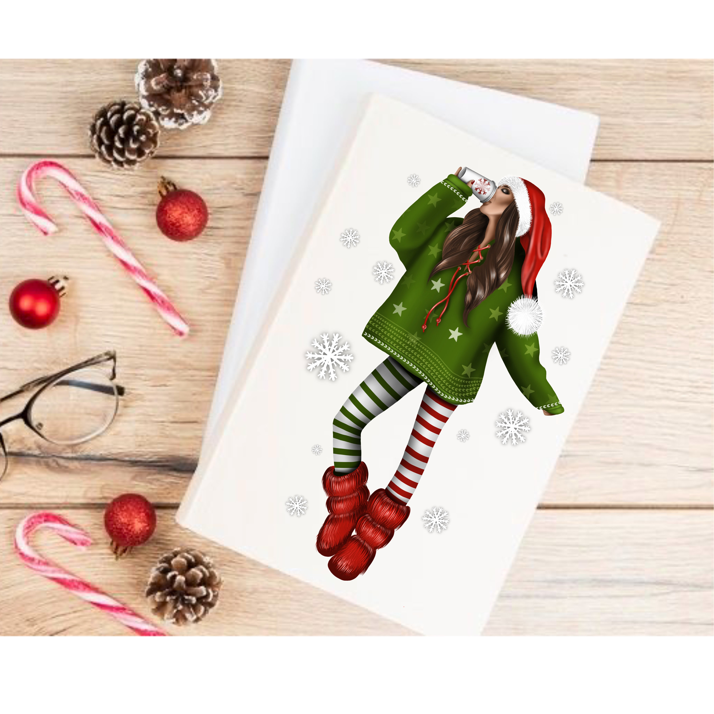 Santa Claus Girl Miss Santa Claus Clipart Fashion Christmas - Etsy