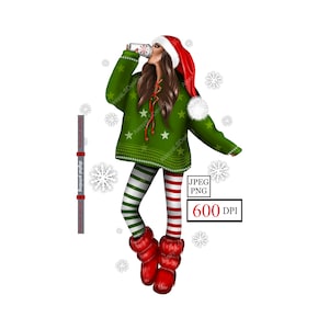 Santa Claus Girl Miss Santa Claus Clipart Fashion Christmas Clipart ...