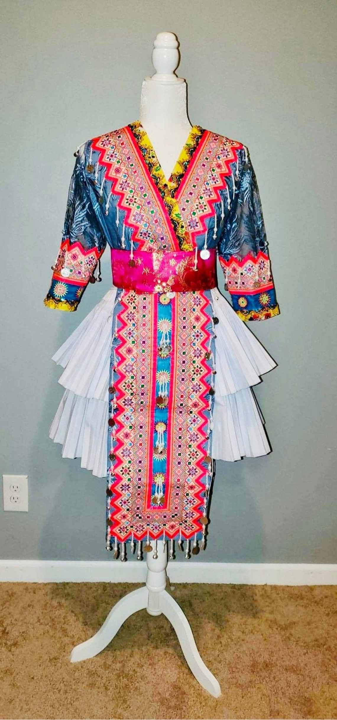 Hmong Women clothes light blue | Etsy