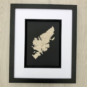 Harris Tweed Western Isles Map Picture. Unique Scottish Wall Art ...