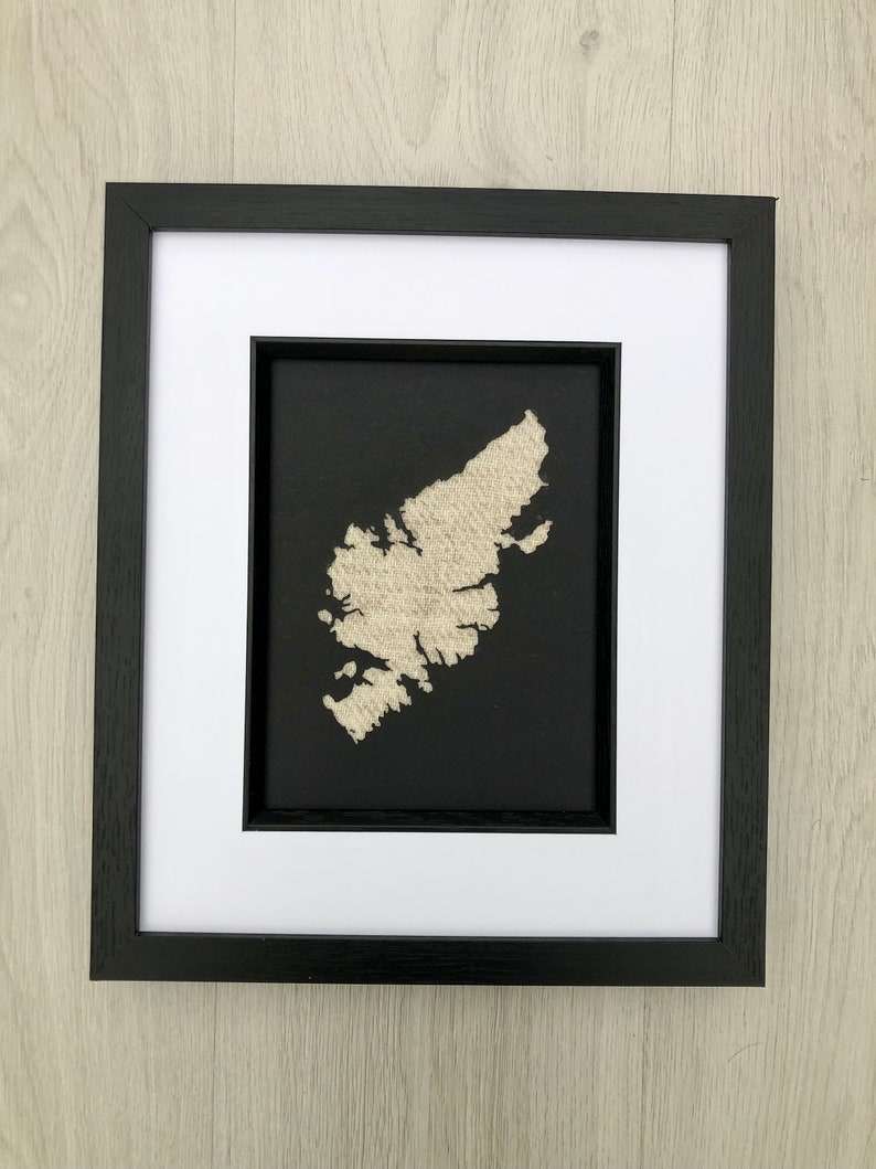 Harris Tweed Western Isles Map Picture. Unique Scottish Wall Art ...
