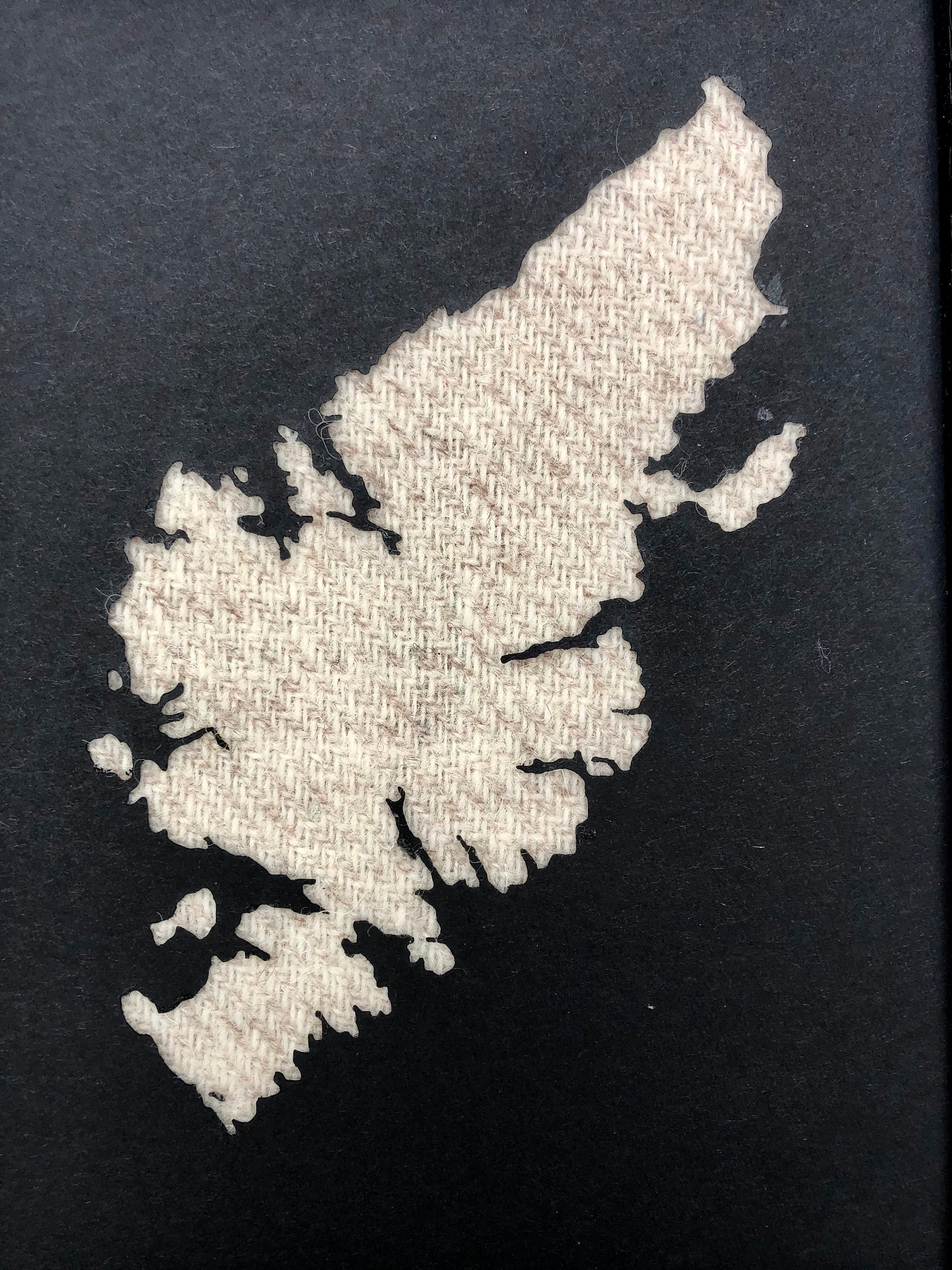 Harris Tweed Western Isles Map Picture. Unique Scottish Wall Art ...
