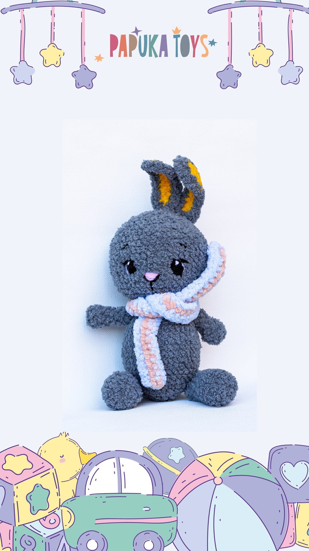 Cute Crochet Bunny Rabbit, Small Bunny Rabbit Plushie, Easter Bunny ...