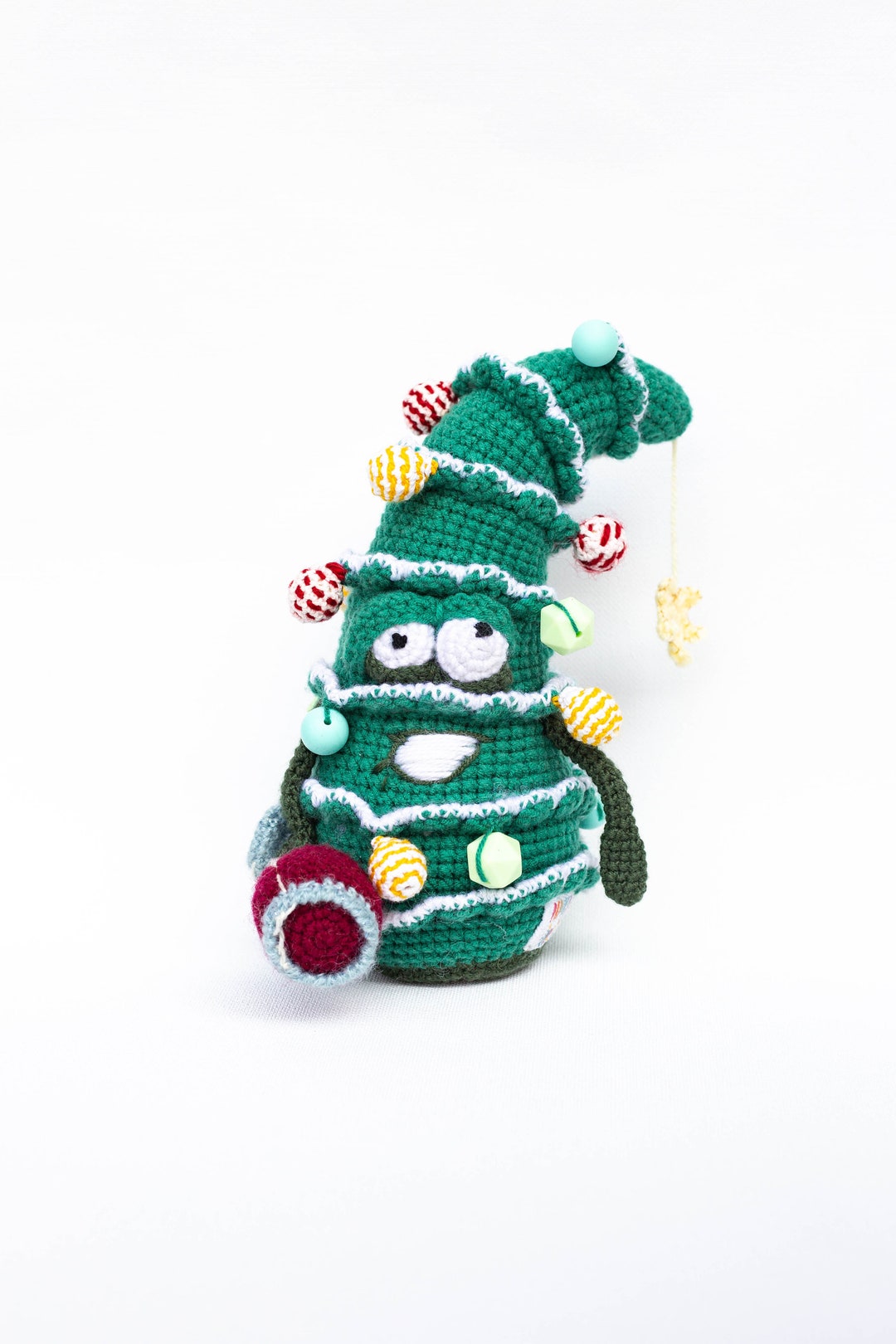 Crochet Christmas Tree With a Glass of Wine, Evergreen Tree With ...