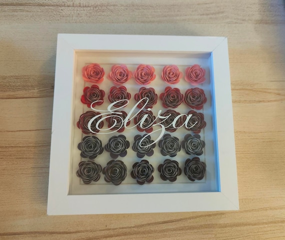 Personalised Flower Frame 3D Flower Frame Flower Name Wall - Etsy UK