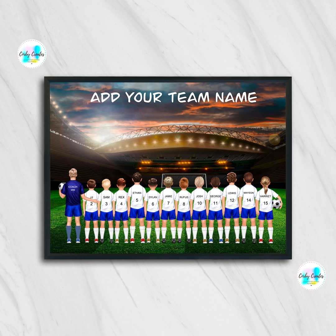 Personalised Football Team Print Stadium Team Coach Gift - Etsy UK