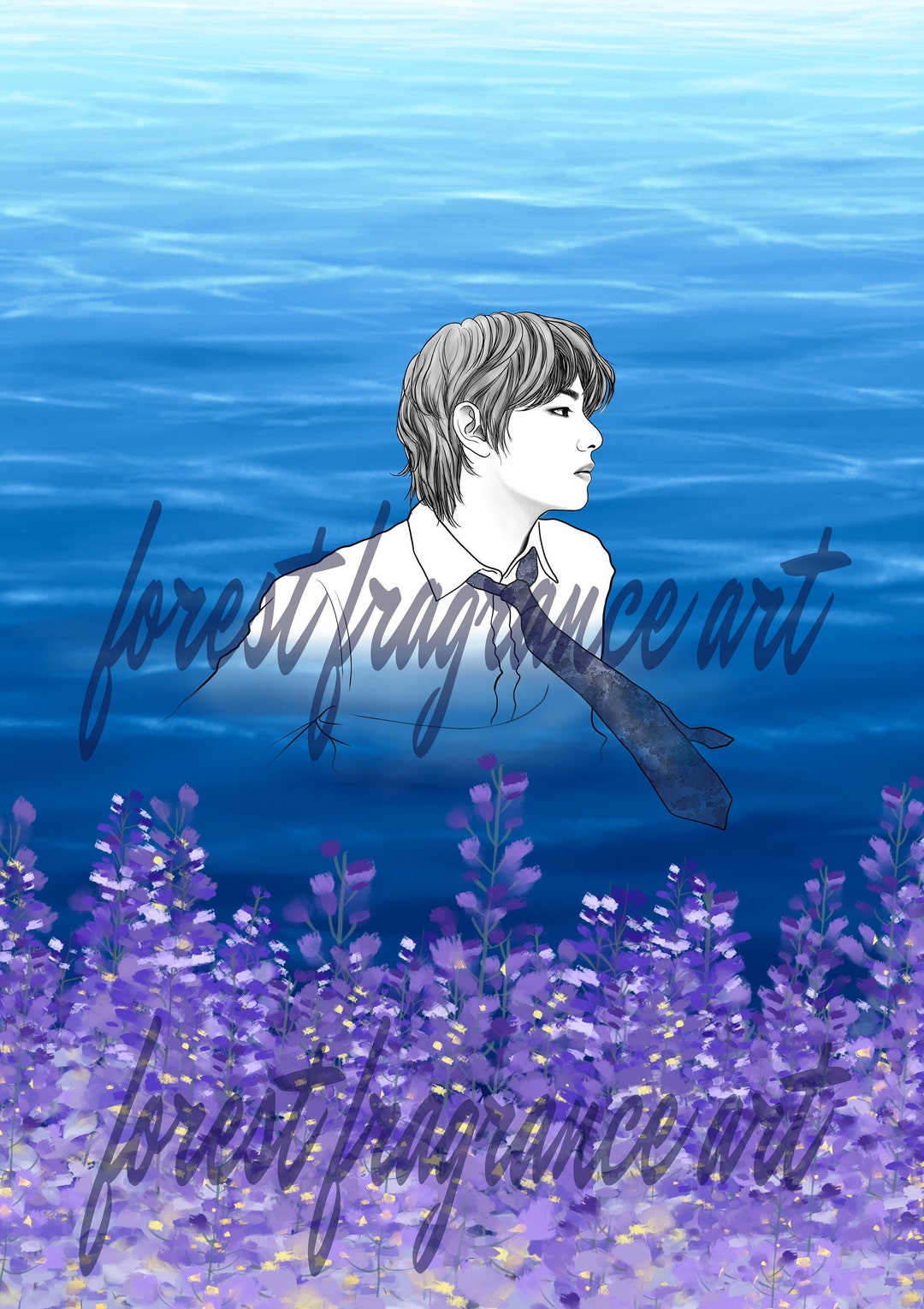 Bts,bts Art,bts V,kim Tae Hyung, BTS Wall Art, Bts Poster,bts Print,bts ...