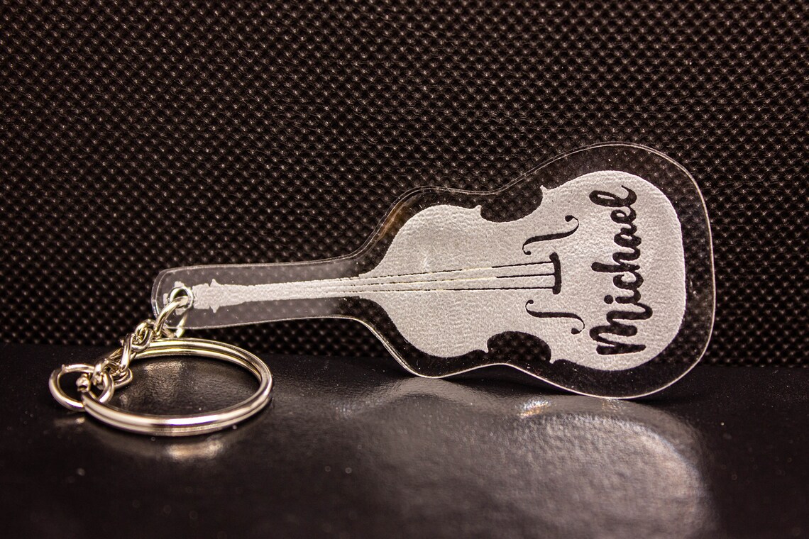 Laser Engraved Acrylic Personalized Bass Keychain Music - Etsy
