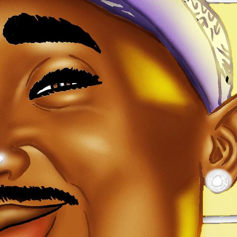 2pac Tupac Shakur Cartoon Caricature Celebtoonz Showing Tattoos Leaning ...