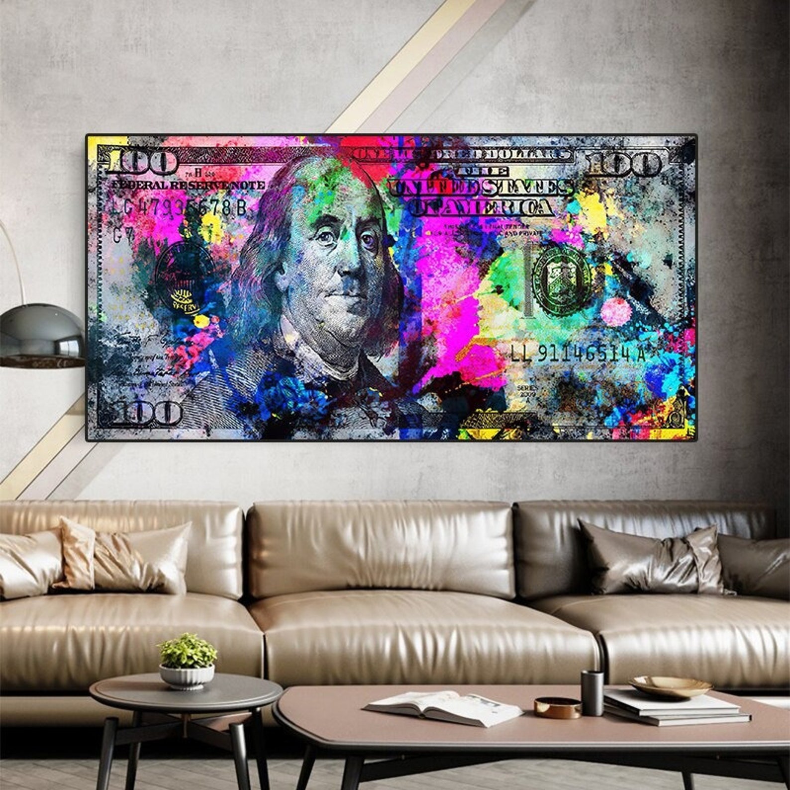 100 Dollars Bill Wall Art Canvas Print Office Decor Money Pop | Etsy 100 Dollars Bill Wall Art Canvas Print Office Decor Money Pop | Etsy