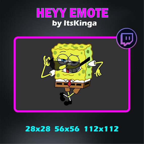 SpongeBob Heyy Meme Emote for Twitch and Discord and more | Etsy