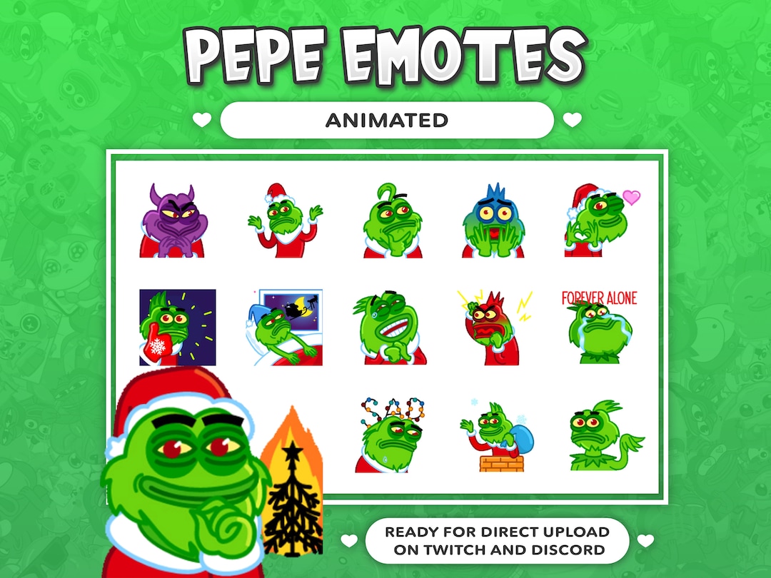 ANIMATED EMOTE BUNDLE Christmas Pepe Peepo for Twitch, Kick and Discord ...