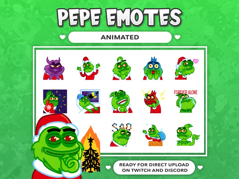 ANIMATED EMOTE BUNDLE Christmas Pepe Peepo for Twitch, Kick and Discord ...