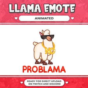 ANIMATED EMOTE No Problem Gangsta Llama Meme for Twitch, Kick and ...