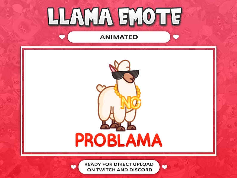 ANIMATED EMOTE No Problem Gangsta Llama Meme for Twitch, Kick and ...