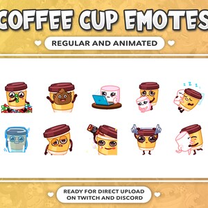 25 ANIMATED AND REGULAR Cute Chibi Coffee Cup Emotes for Twitch and ...
