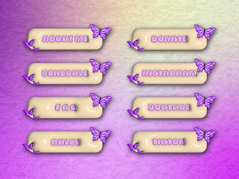SLIME BUTTERFLY Static Stream Overlay Pack Scenes Panels Alerts - Etsy