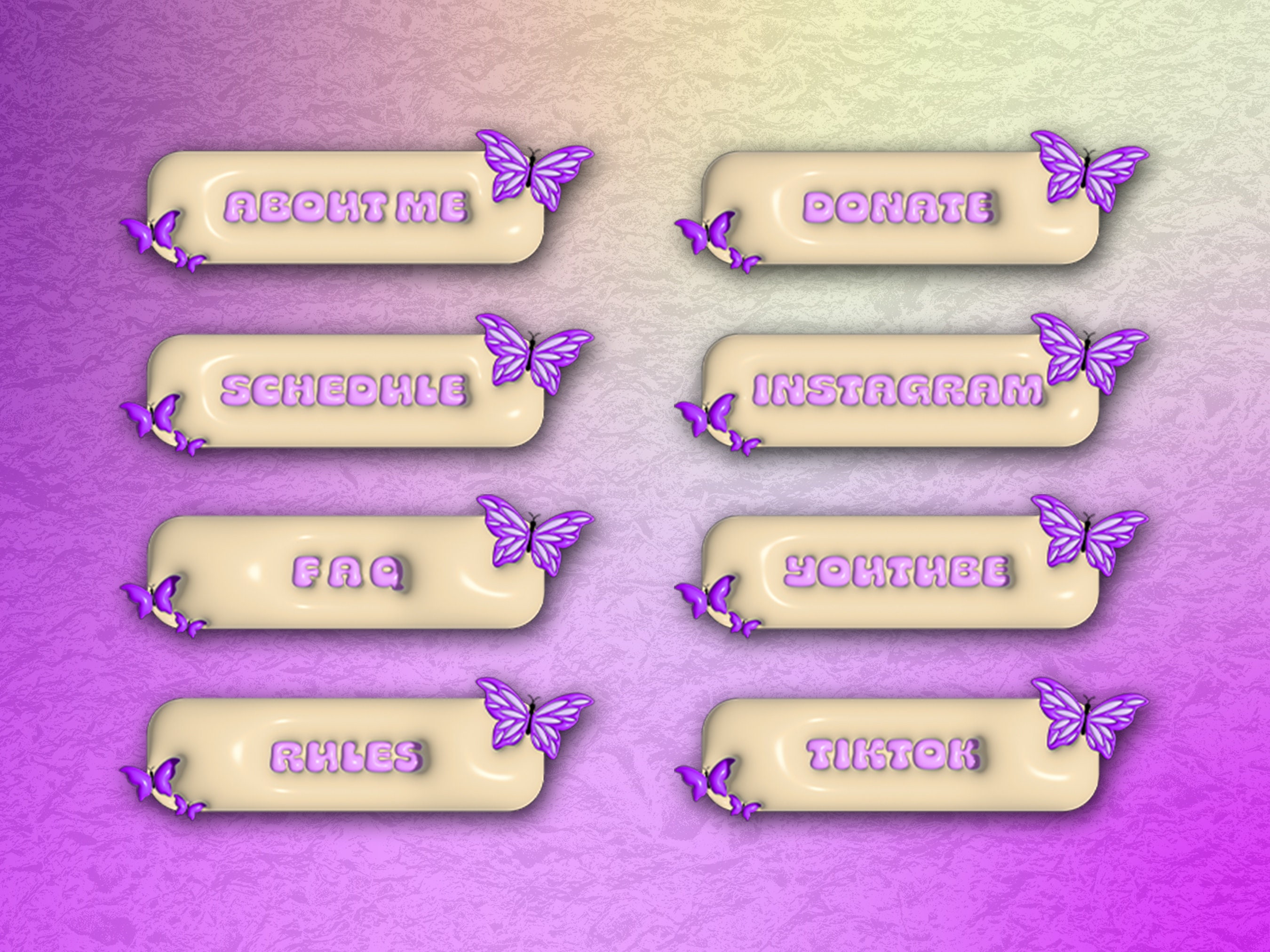 SLIME BUTTERFLY Static Stream Overlay Pack Scenes Panels Alerts - Etsy